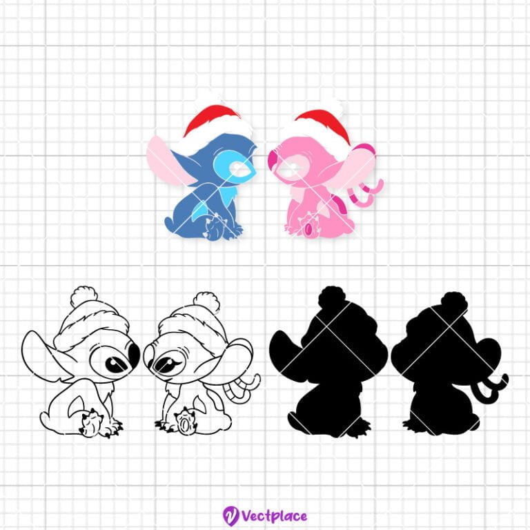 Stitch And Angel Christmas Svg, Cut File, Cricut, Png, Vector - Vectplace