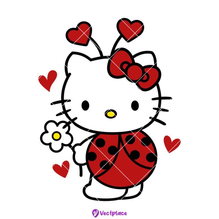 Hello Kitty Lady Bug Svg, Valentine's Day Svg, Cut File, Cricut, Png ...