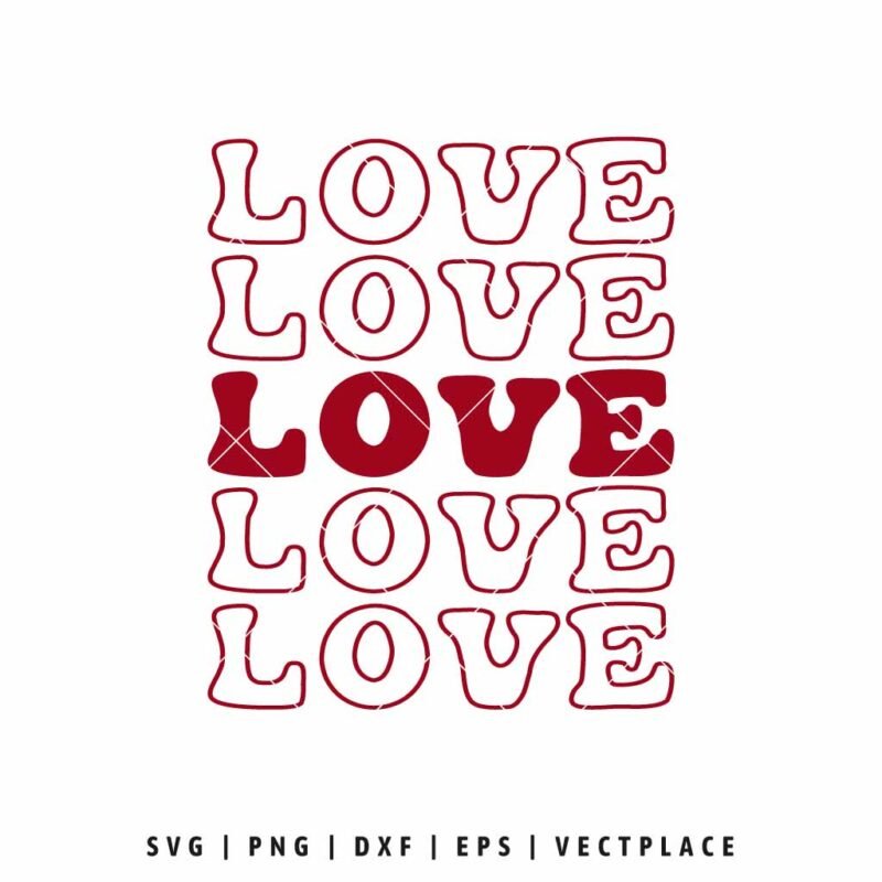 Retro Love Stack SVG for Valentine's Day - Vectplace
