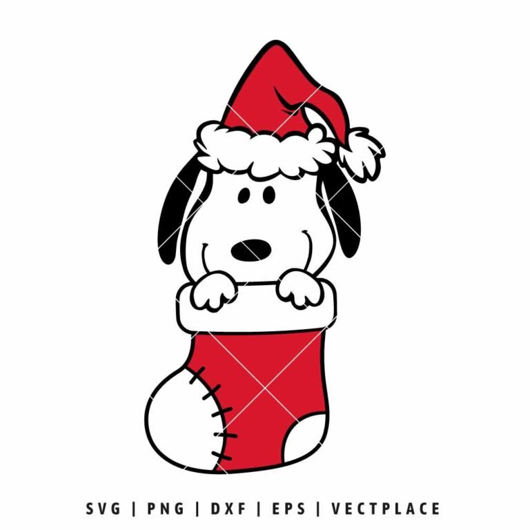 Snoopy Stocking Christmas SVG - Vectplace