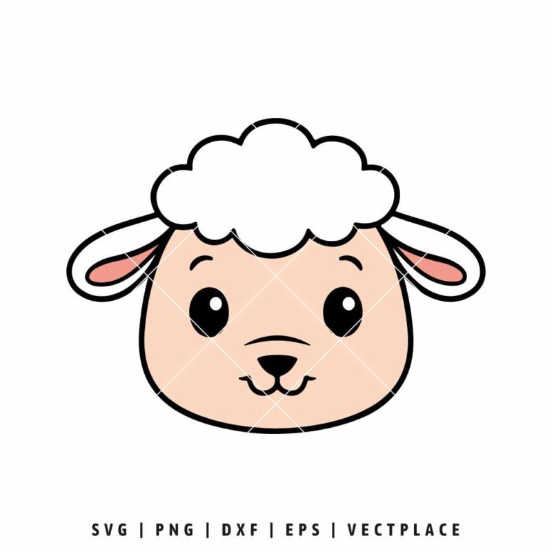 Cute Sheep Face SVG PNG | Animal Farm Clipart for Cricut & Silhouette ...